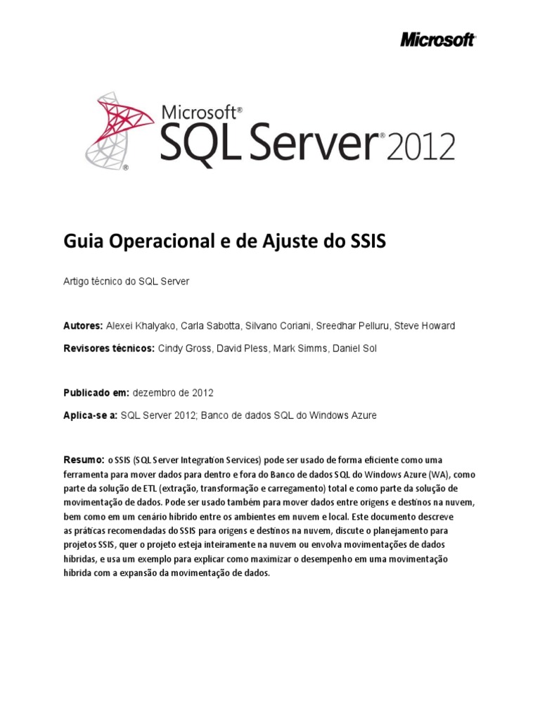 SSIS Operational and Tuning Guide | PDF | Microsoft SQL Server ...