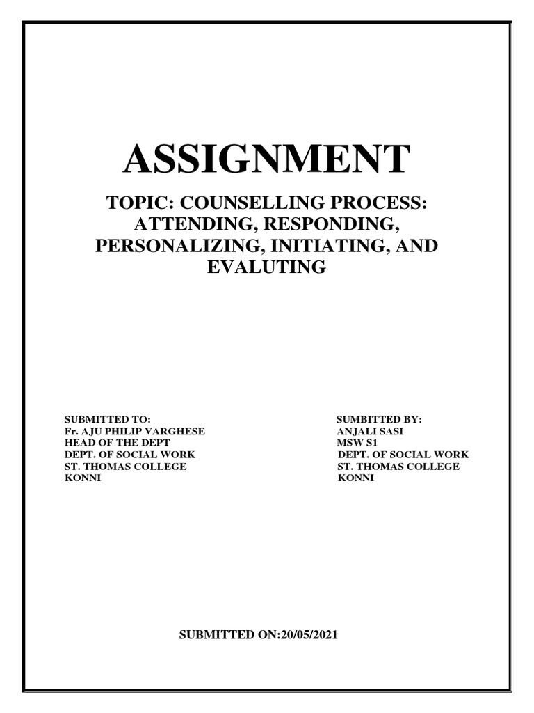 ASSIGNMEN1 | PDF | Psychotherapy | Empathy