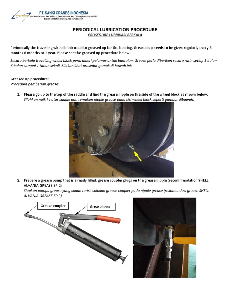 Periodical Lubrication Procedure | PDF | Technology & Engineering