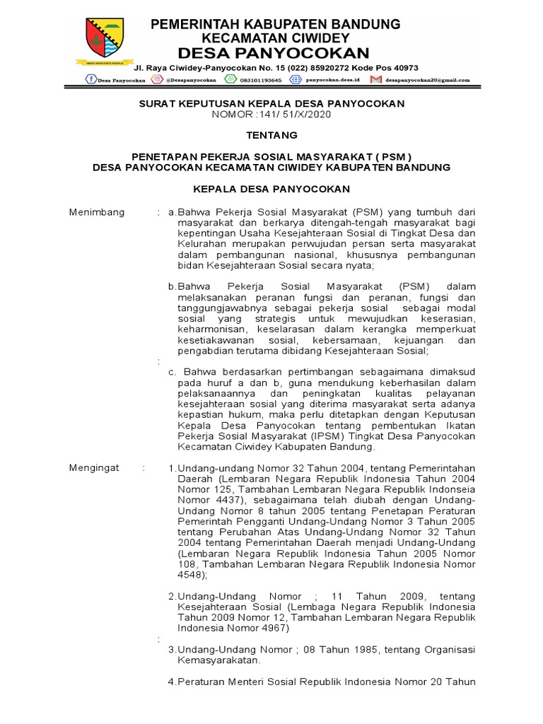 SK PSM Desa Panyocokan | PDF