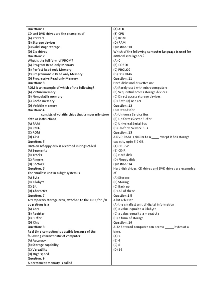 Computer | PDF | Read Only Memory | Computer Data Storage