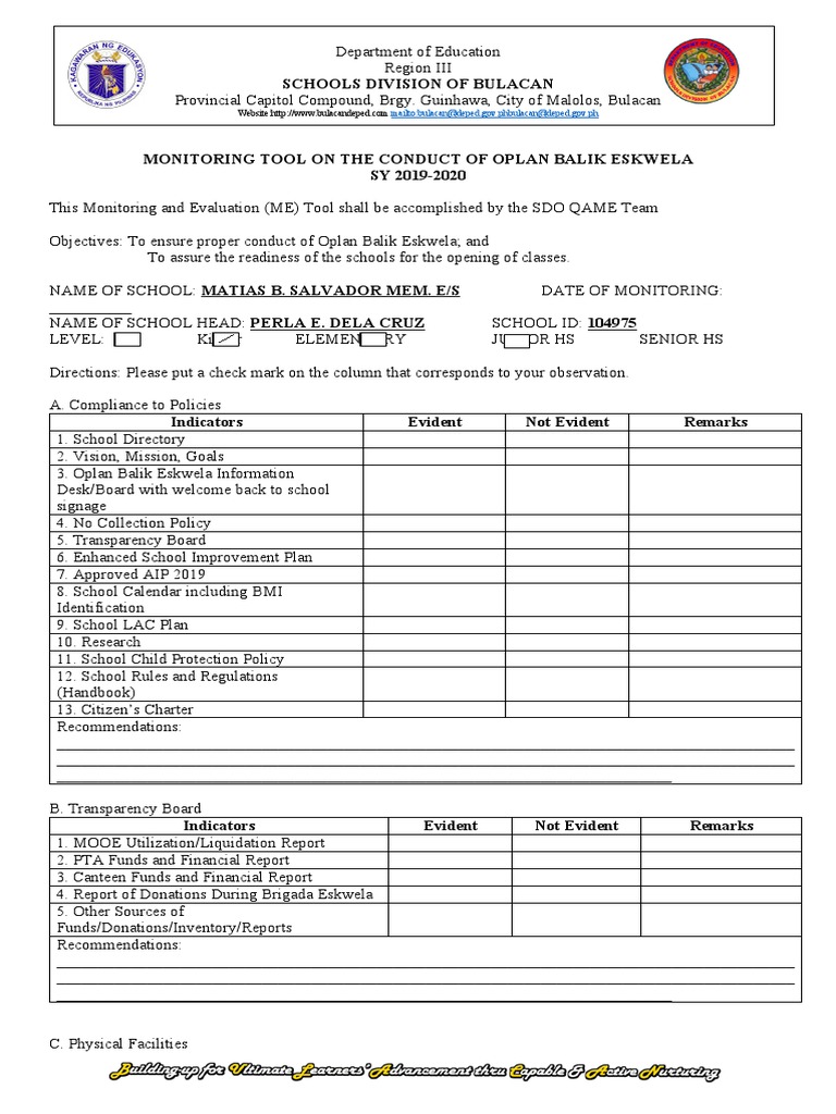 Monitoring Tool 2019 | PDF | Business