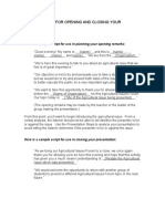 Opening and Closing Presentation Script | PDF