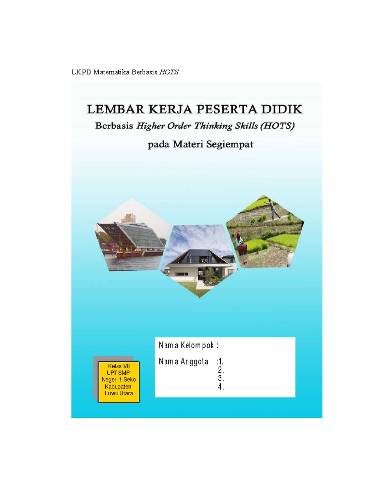 LKPD Luas Dan Keliling Segiempat - Edit | PDF