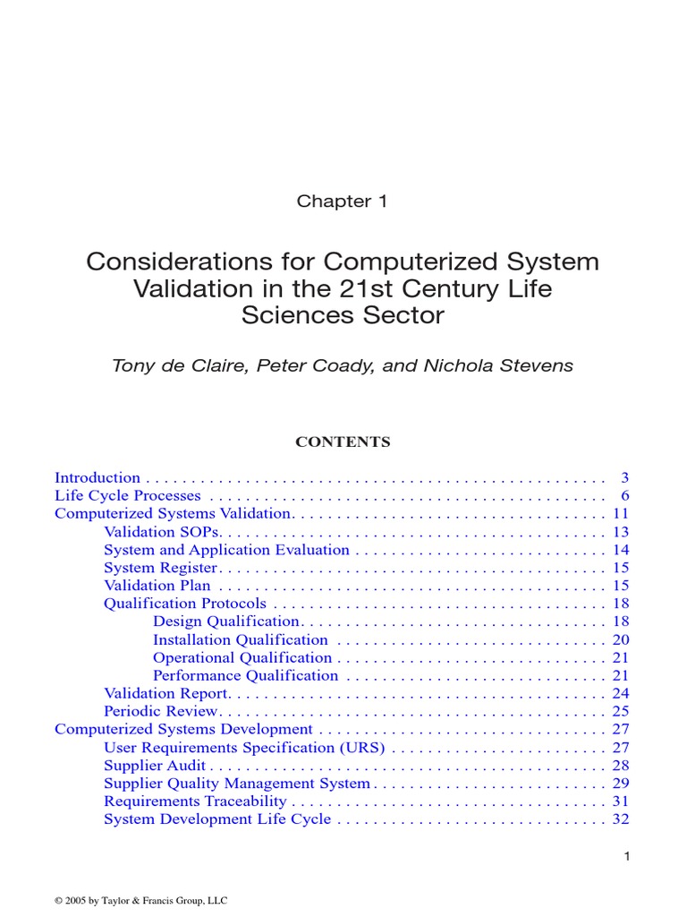 Considerations For Computerized System Validation in The 21st Century Life Sciences Sector ...