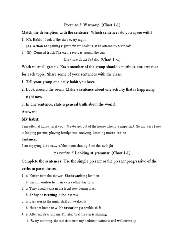 Exercise 1 Warm-Up. (Chart 1-1) | PDF | Tornadoes | Nature