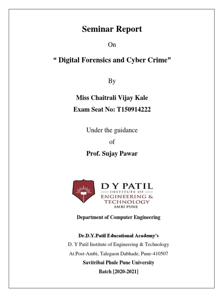 Digital Forensics and Cyber Crime Seminar Report | Download Free PDF ...