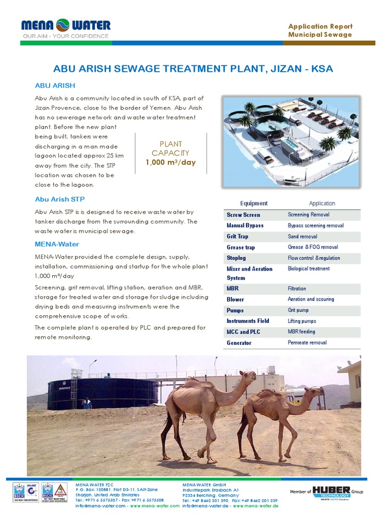 Abu Arish Sewage Treatment Plant, Jizan - Ksa | PDF | Sewage Treatment ...