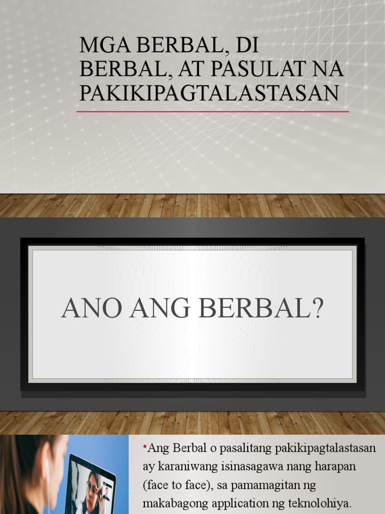 MGA BERBAL, DI BERBAL, AT PASULAT Filipino 10 | PDF