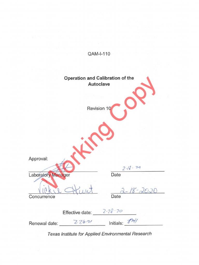Autoclave Operation and Calibration Guide | PDF | Calibration ...