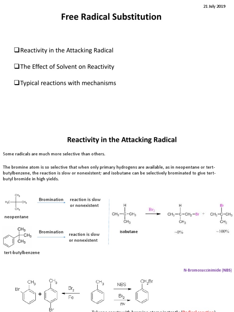 Free Radicals - 5th Class | PDF | Chemical Reactions | Radical (Chemistry)