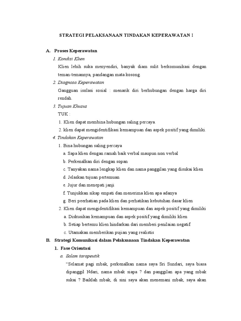 SPTK Harga Diri Rendah | PDF