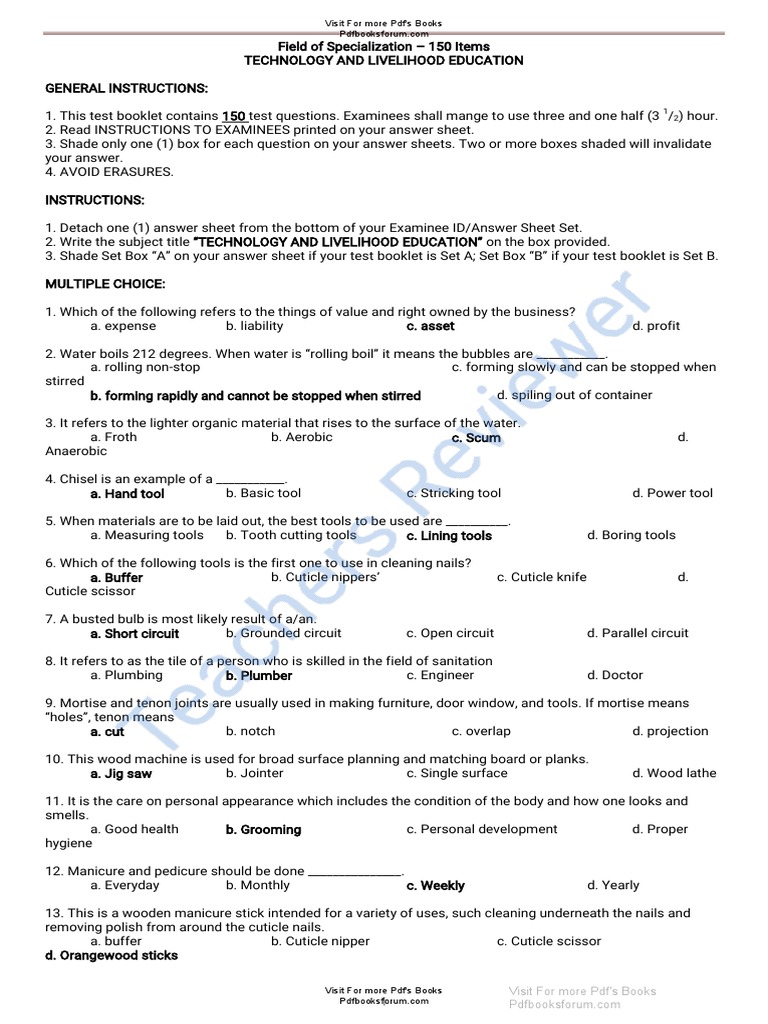 TLE Reviewer 150 Items With Answers | PDF | Nature