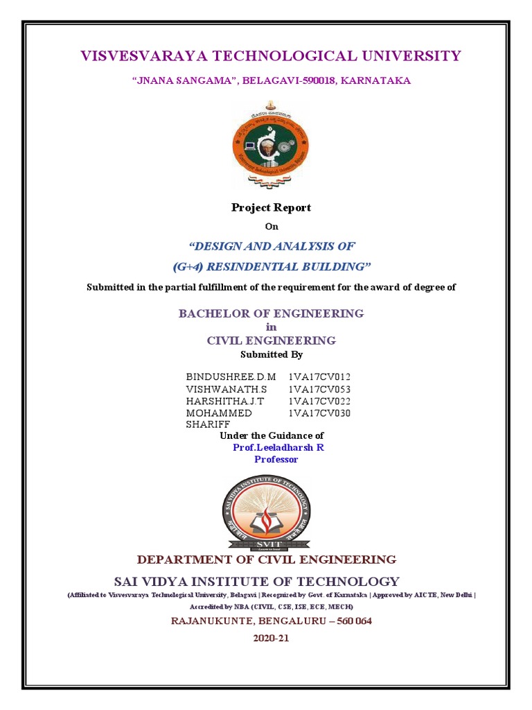 Design and Analysis of a Four Storey Residential Building in Bengaluru ...