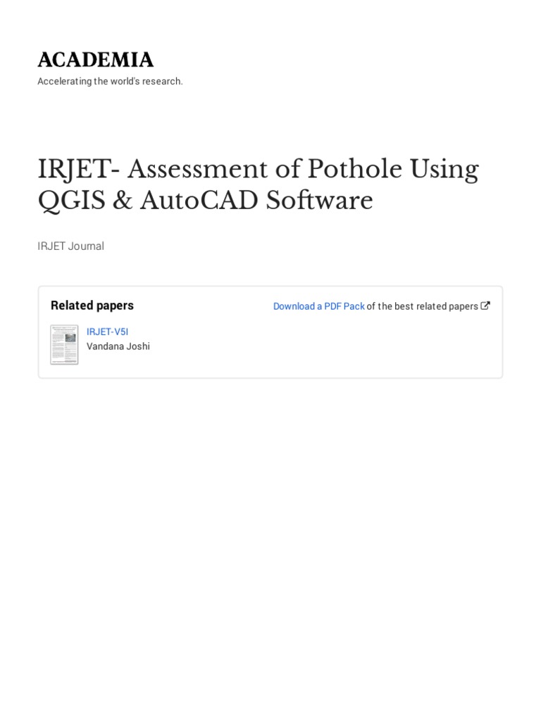Assessment - of - Pothole - Using - QGIS - and - AutoCAD So | PDF ...