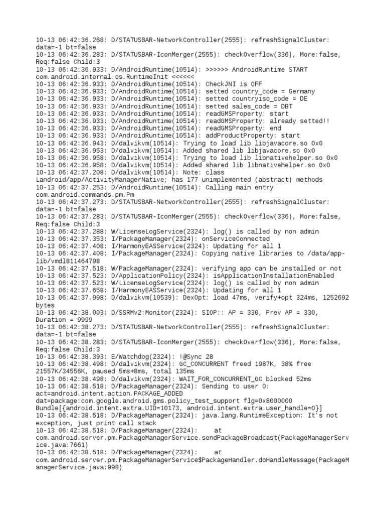 Logcat | PDF | Android (Operating System) | Computer Engineering