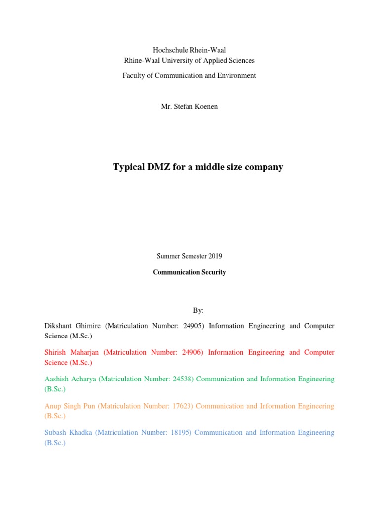 DMZ Report | PDF | Router (Computing) | Virtualization