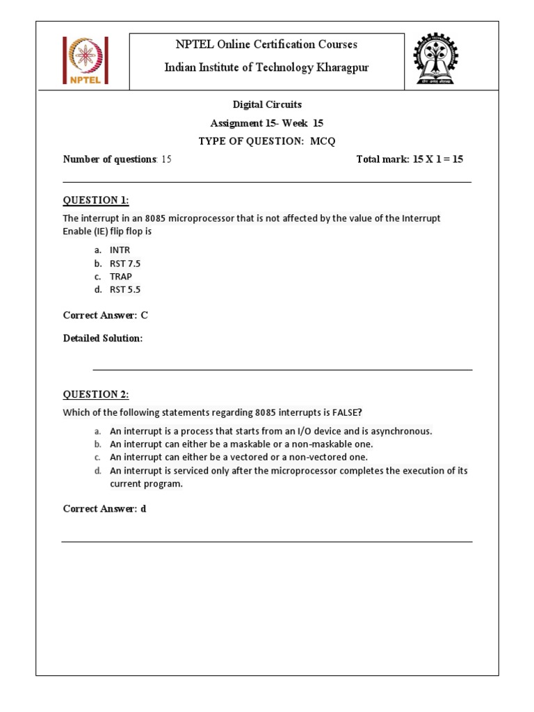 NPTEL Online Certification Courses Indian Institute of Technology Kharagpur | PDF | Information ...