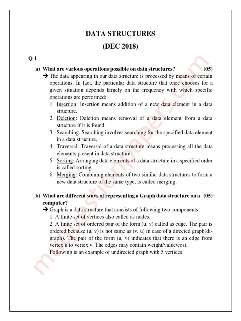 SE-Comps SEM3 DS-CBCGS DEC18 SOLUTION | PDF | Computer Data | Computer Science