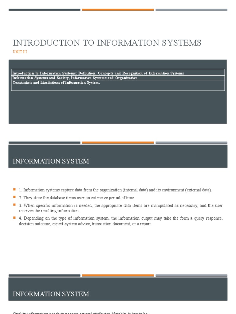 Introduction To Information Systems: Unit Iii | PDF | Microcomputers | Information System