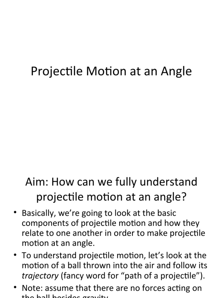 Projectile Motion at An Angle | Descargar gratis PDF | Projectiles | Quantity