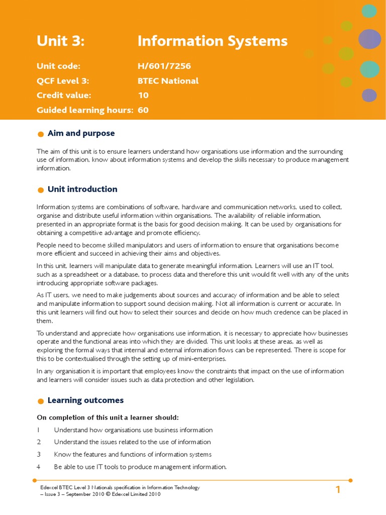 Unit 3 Information Systems | PDF | Information | Educational Technology