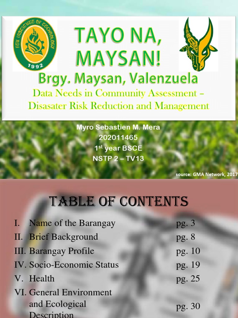 Profile of Maysan Barangay in Valenzuela City: Its People, Economy ...
