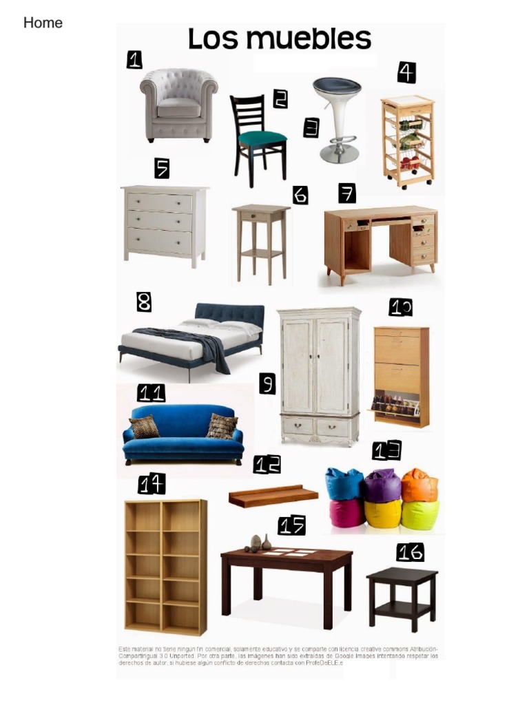 Vocabulario de Los Muebles de La Casa | PDF