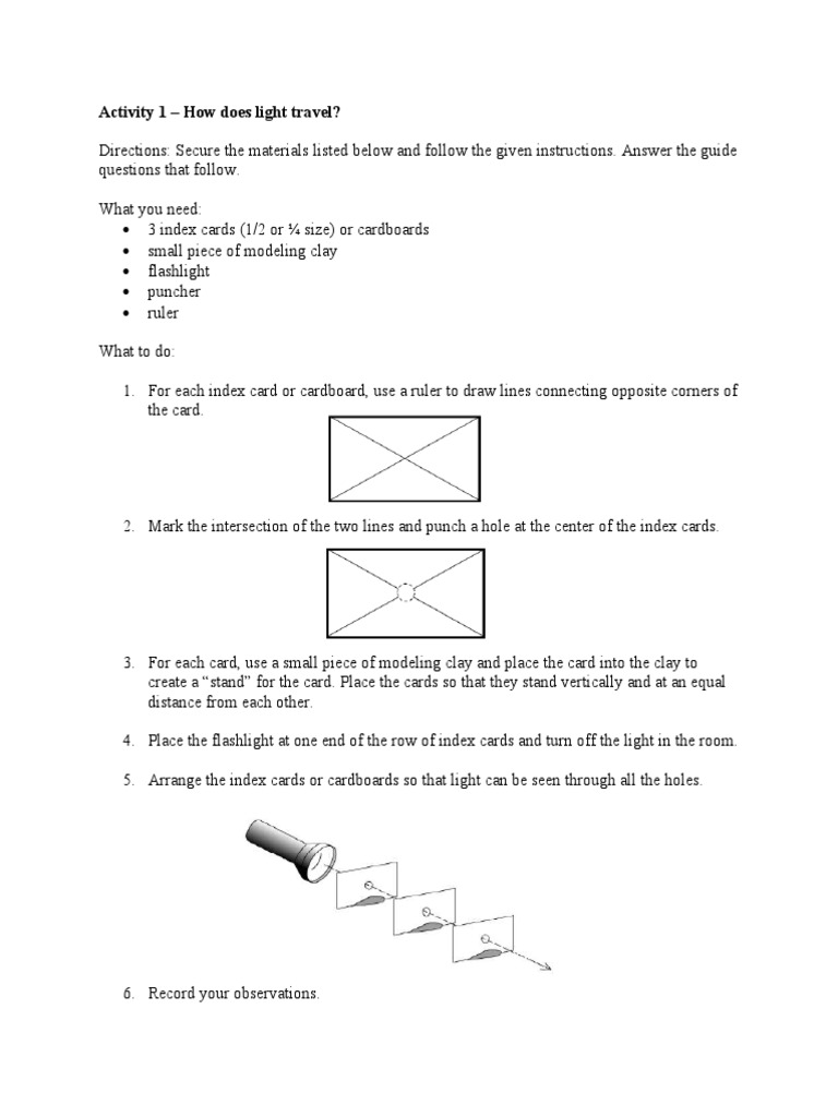 Learning Activity Sheet On Properties of Light | PDF | Mirror | Light