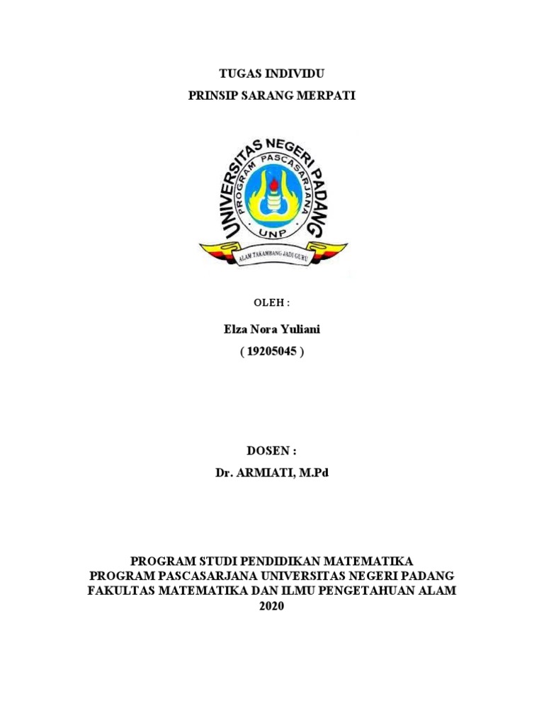 Contoh Soal Prinsip Sarang Merpati | PDF | Seni & Disiplin Bahasa