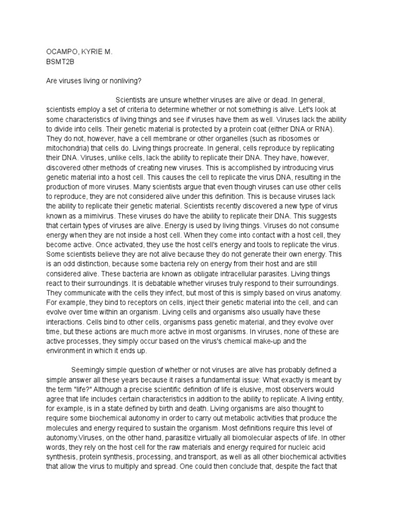 Are Viruses Living or Non-Living | PDF | Virus | Organisms