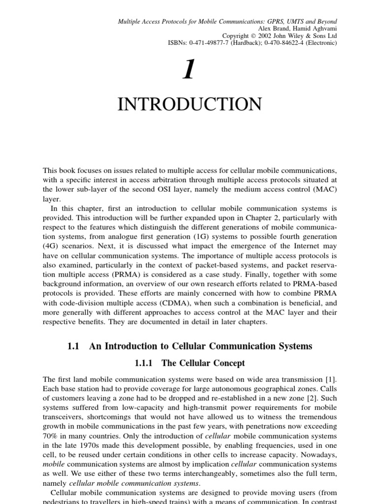Multiple Access Protocols For Mobile Communications - GPRS, UMTS and ...