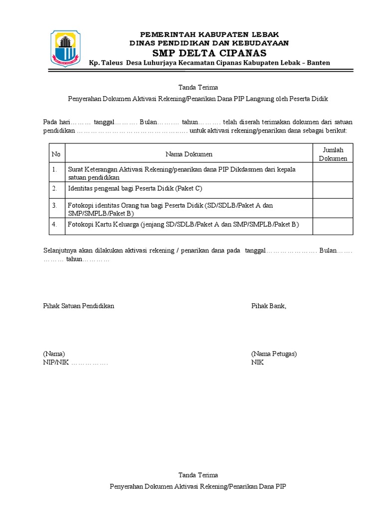 Format-Format Aktivasi PIP | PDF