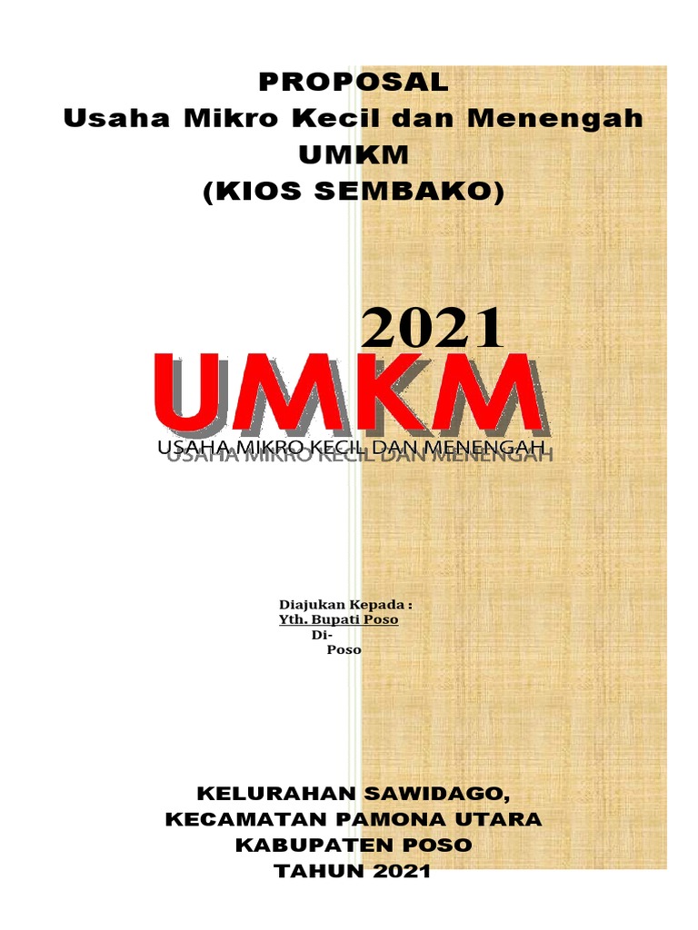 Proposal UMKM Kios Sembako (Hasriani) | PDF