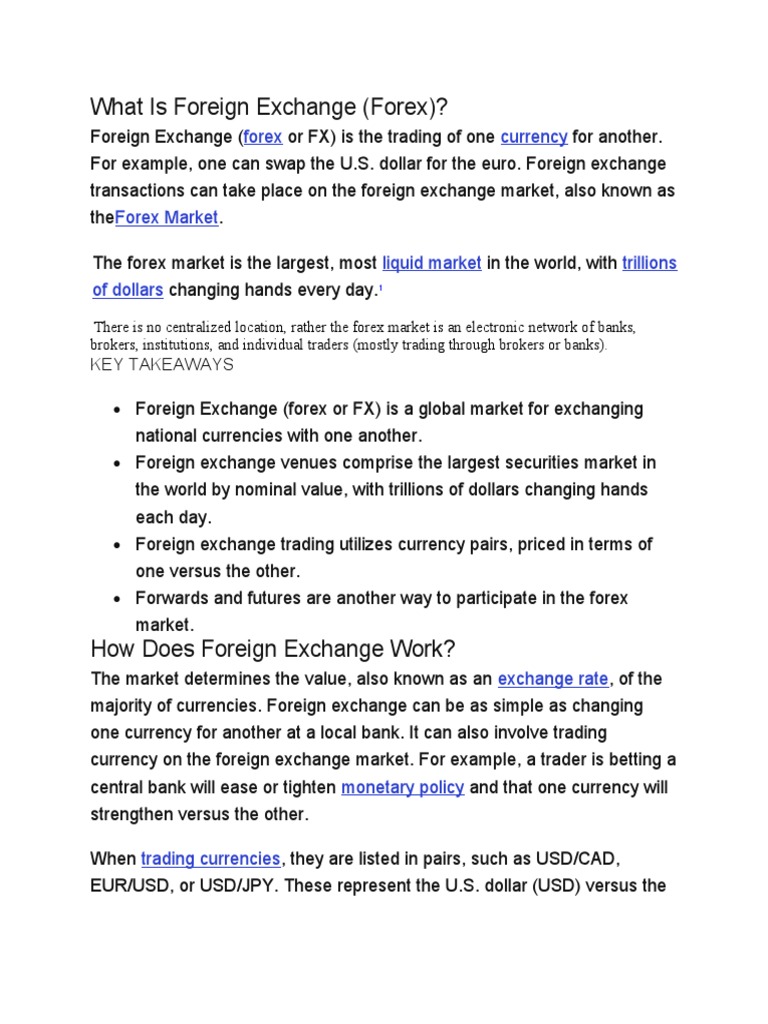 Foreign Exchange | PDF | Foreign Exchange Market | Margin (Finance)