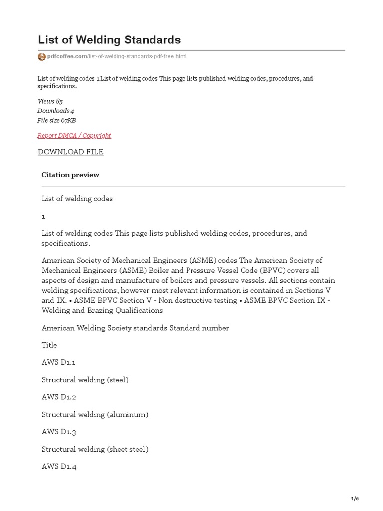 List of Welding Standards | PDF | Welding | Construction