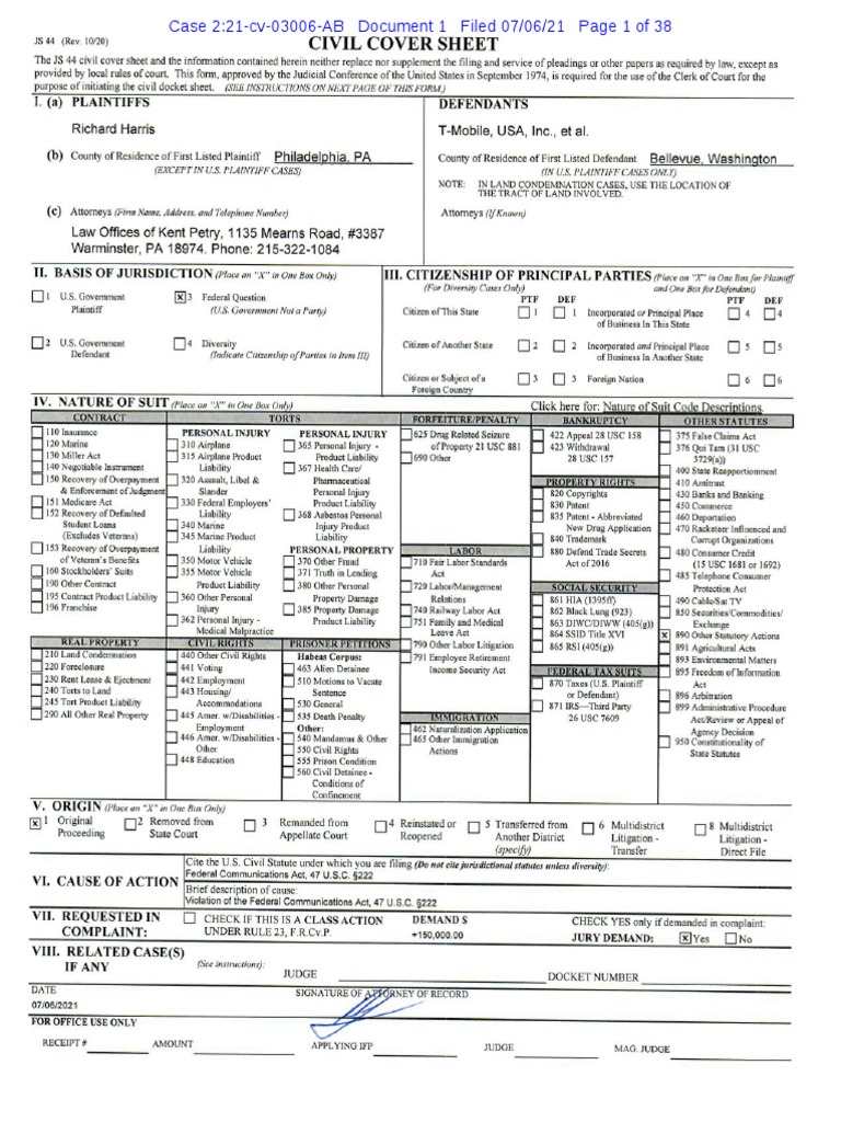 Gov Uscourts Paed 586669 1 0 | PDF | T Mobile Us | Customer Proprietary ...