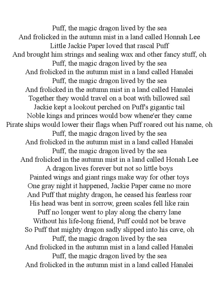 Puff The Magic Dragon | PDF