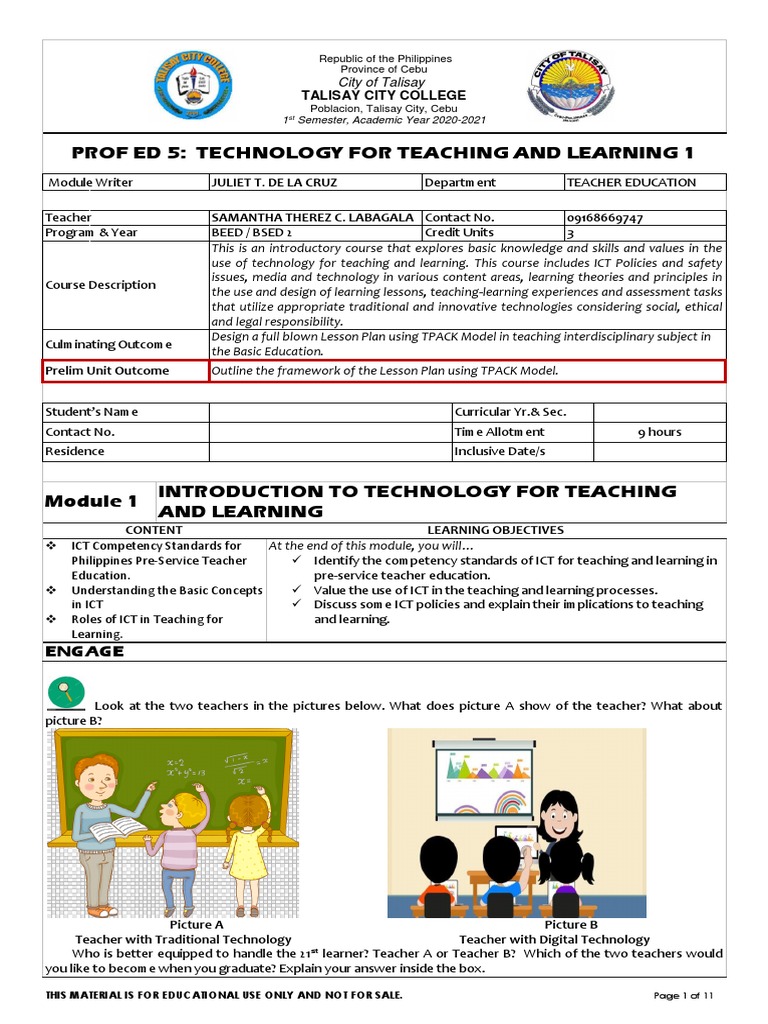 Prof Ed 5: Technology For Teaching and Learning 1: Engage | PDF ...