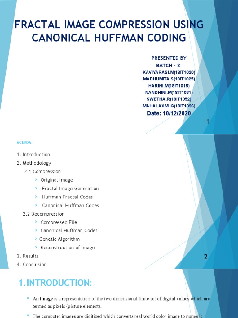 Fractal Image Compression Using Canonical Huffman Coding Pdf Data Compression Code