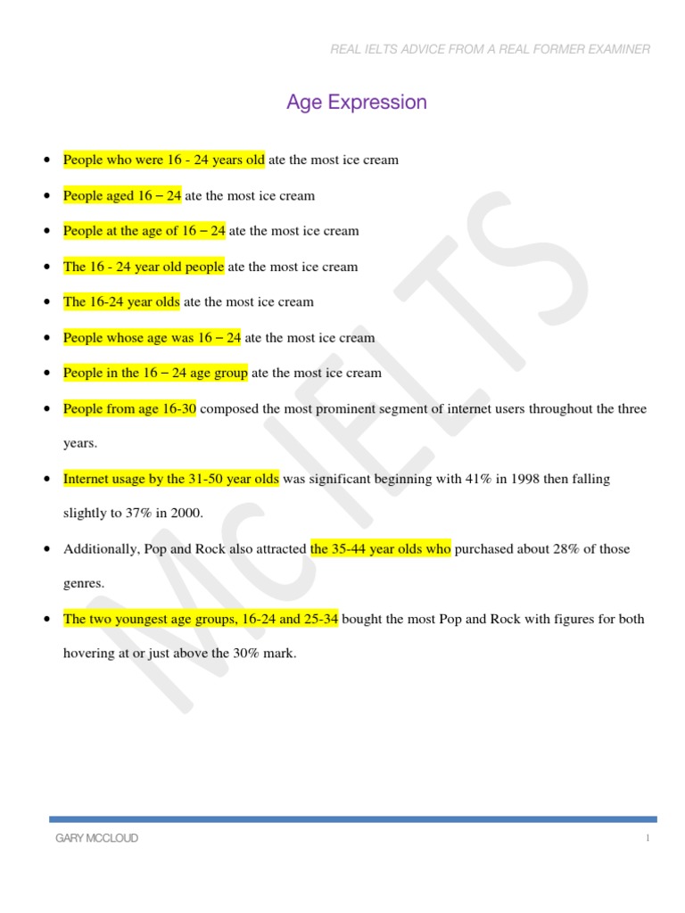 Age Expression | PDF