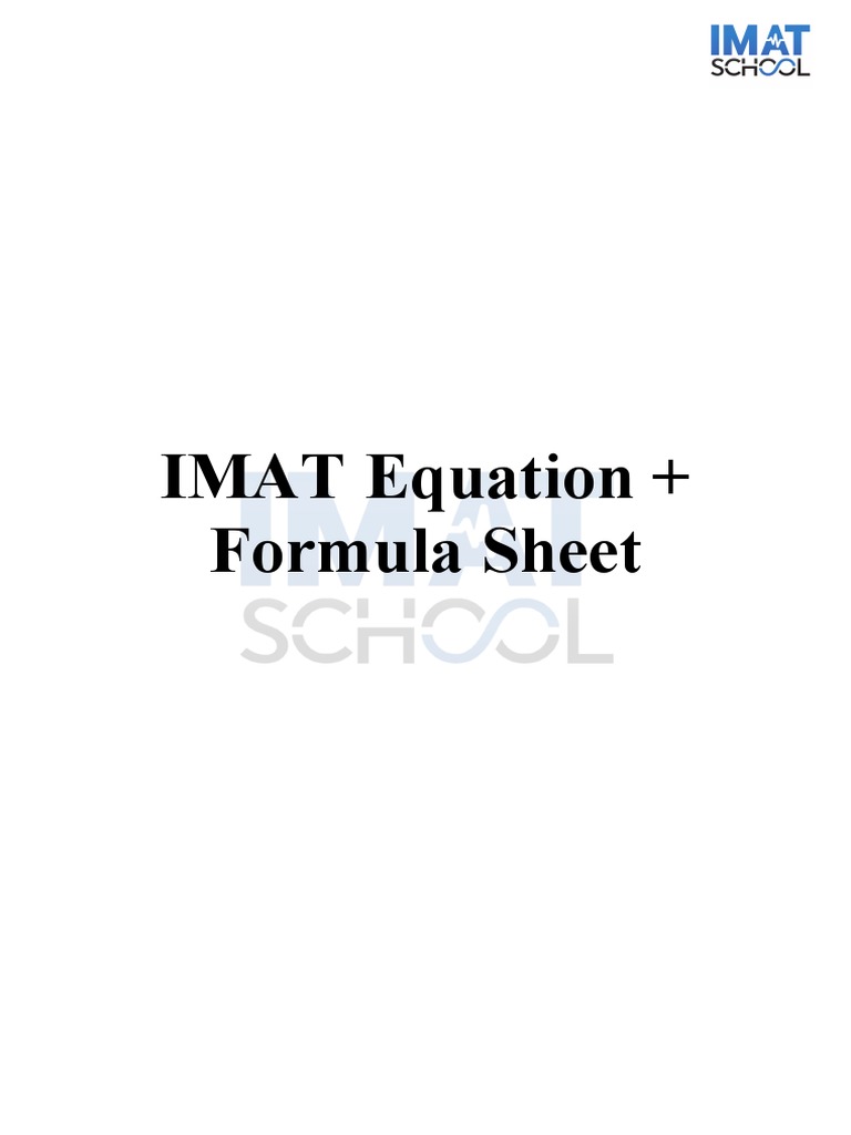 IMAT Formulas Cheat Sheet | PDF | Trigonometric Functions | Sine