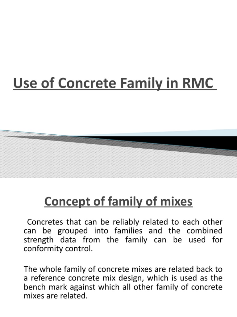 Concrete Family of Mixes | PDF | Construction Aggregate | Concrete