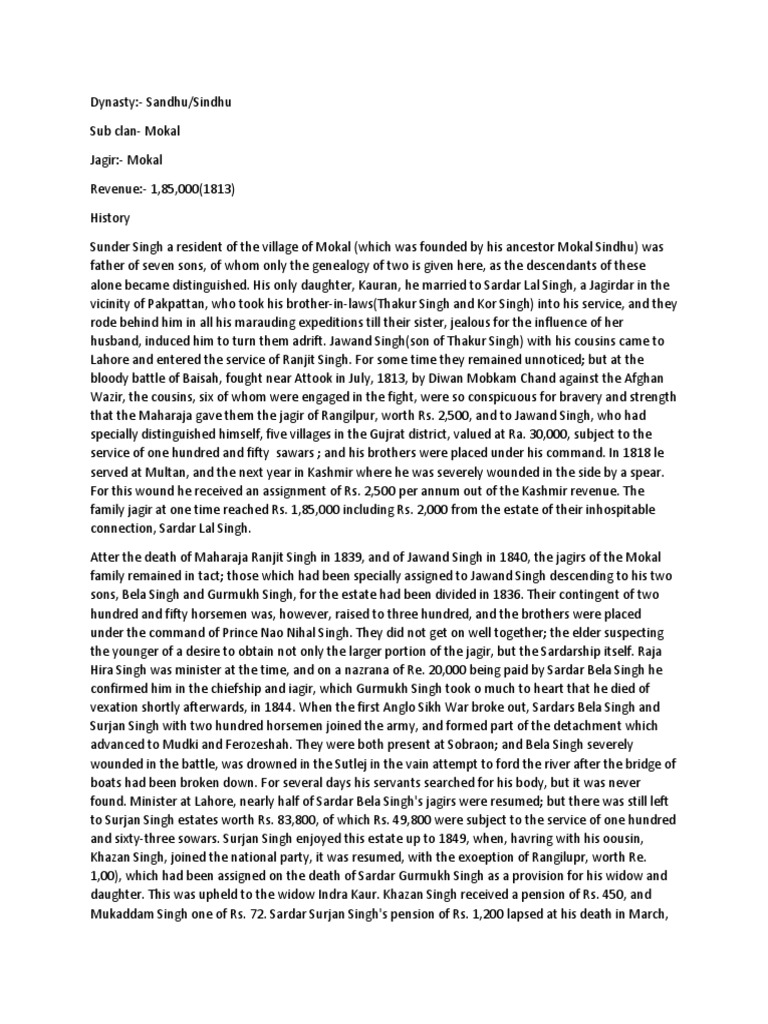 History of Mokal | PDF