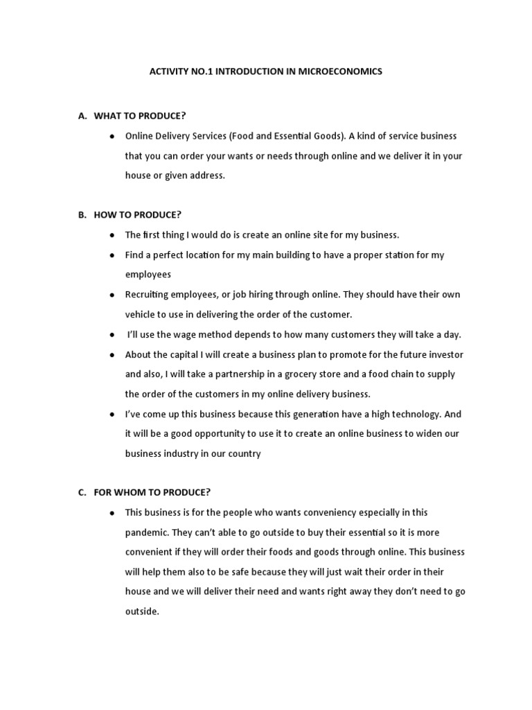 Example of What To Produce?, How To Produce?, For Whom To Produce? | PDF