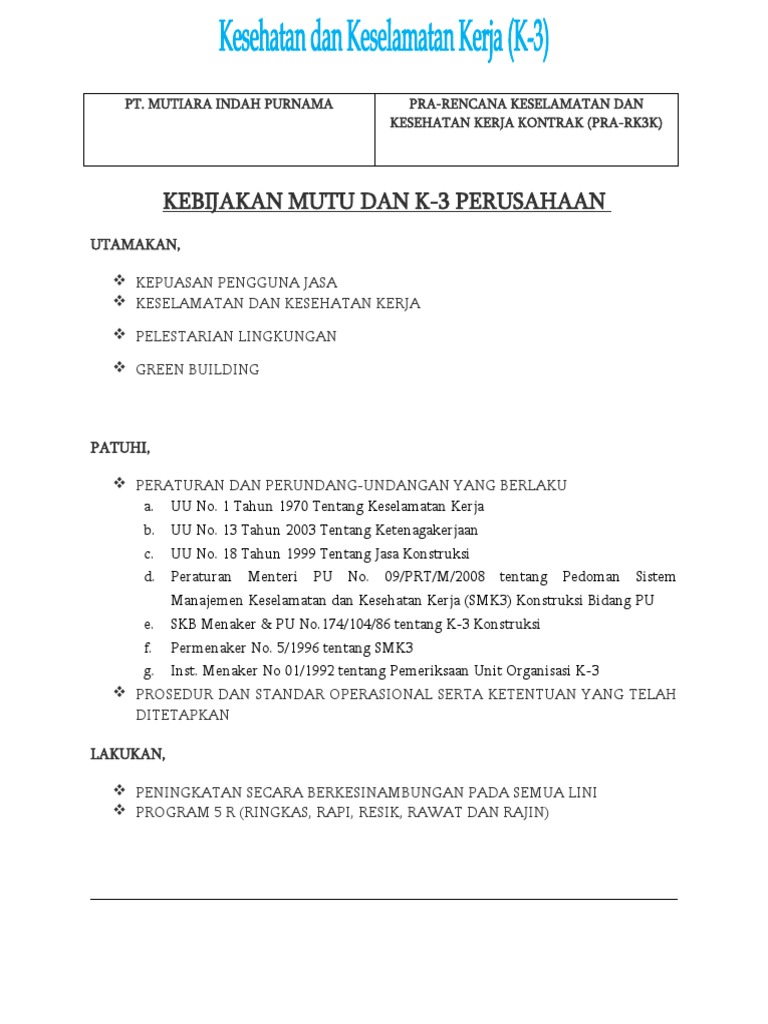 Prinsip Penerapan K3 | PDF