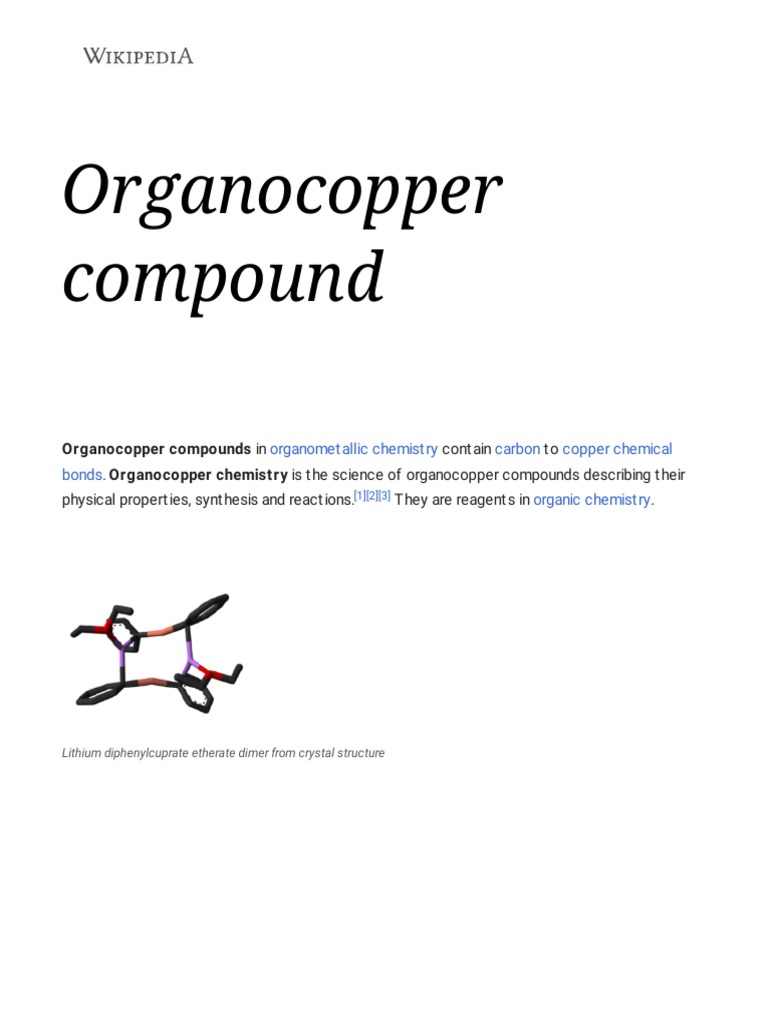 Organocopper Compounds: Structures, Reactions, and Applications | PDF ...