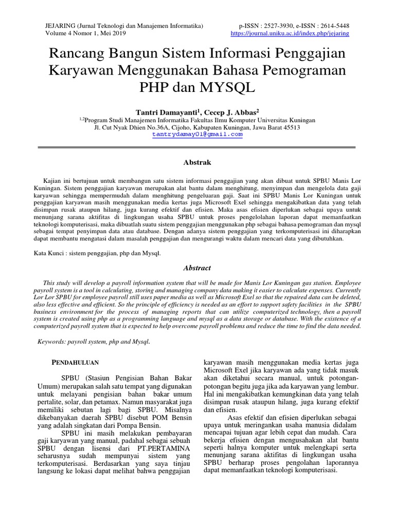 Jurnal Tantri Damayanti-Dikonversi | PDF | Teknologi & Rekayasa | Bisnis