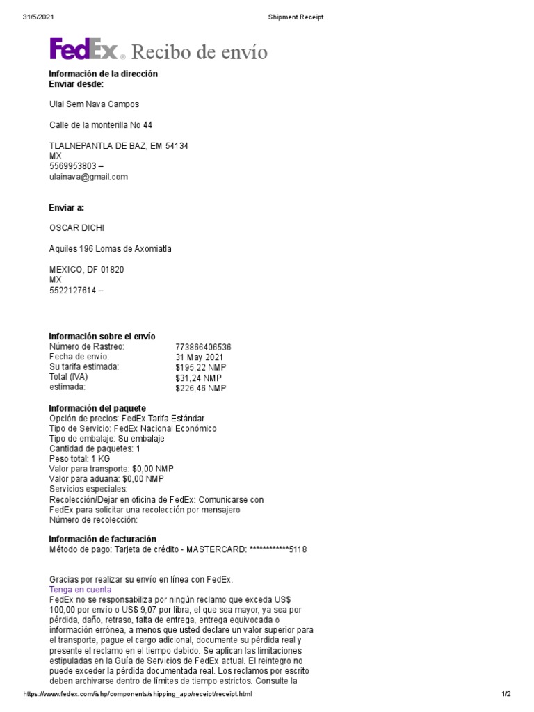Shipment Receipt | PDF | Business | Science