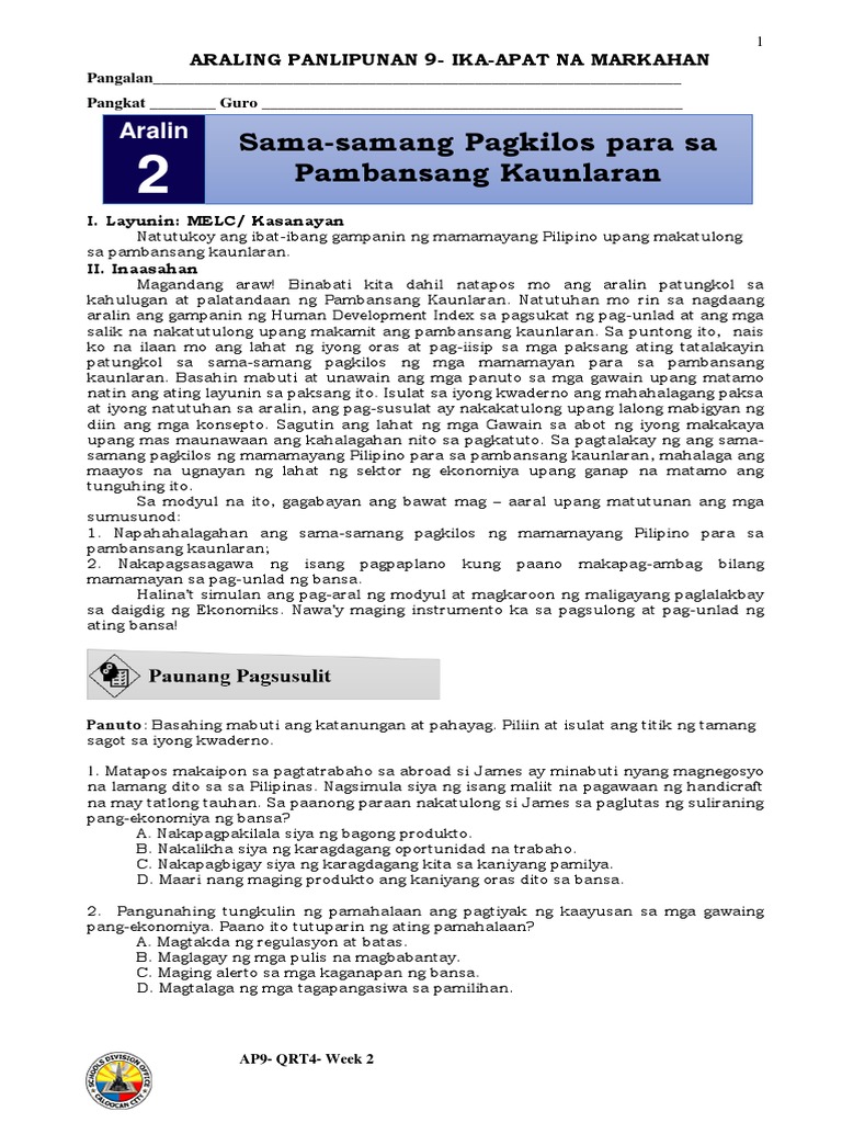 AP 9 Q4 Week 2 | PDF